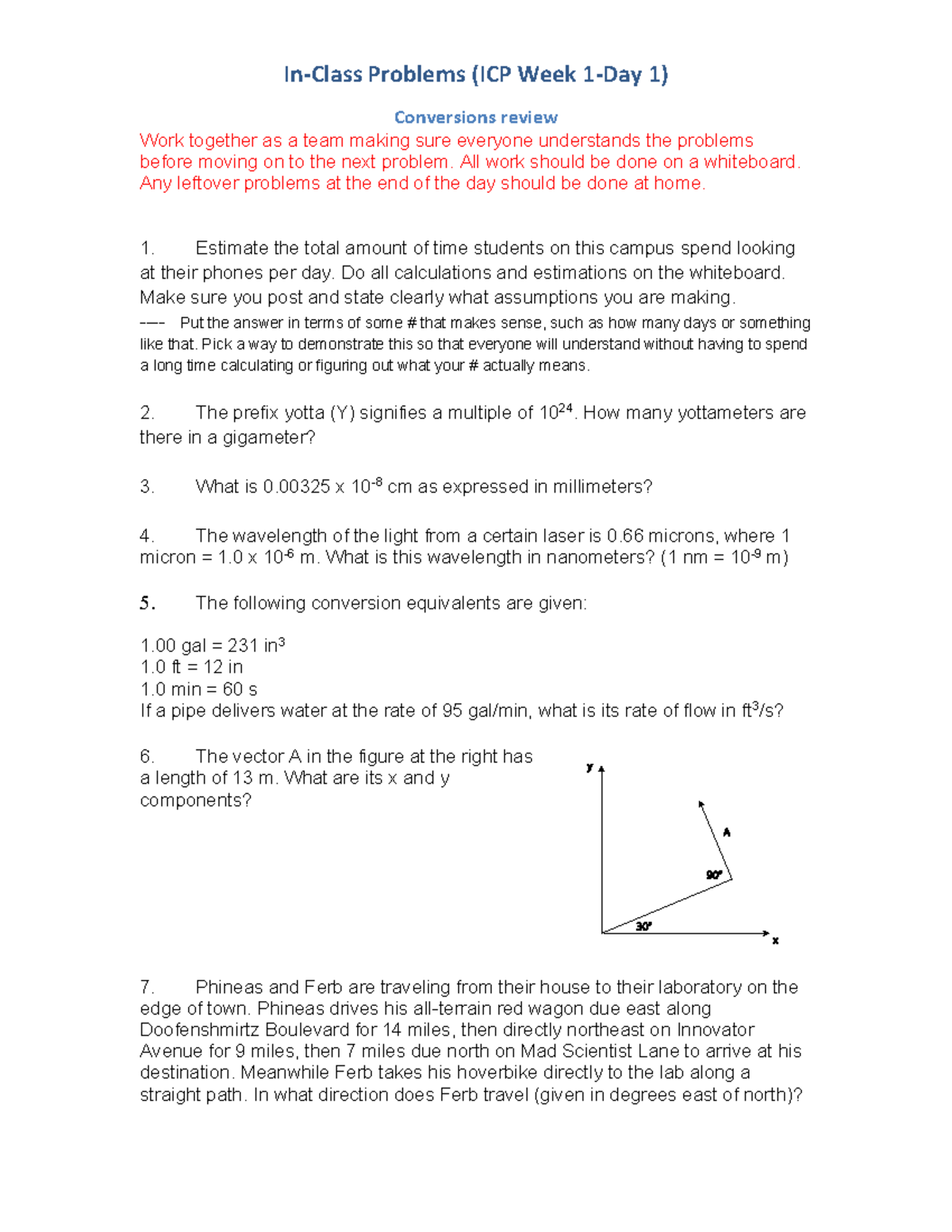ICP Week 1: Conversions & Problem Solutions - Fall 2025 - Studocu