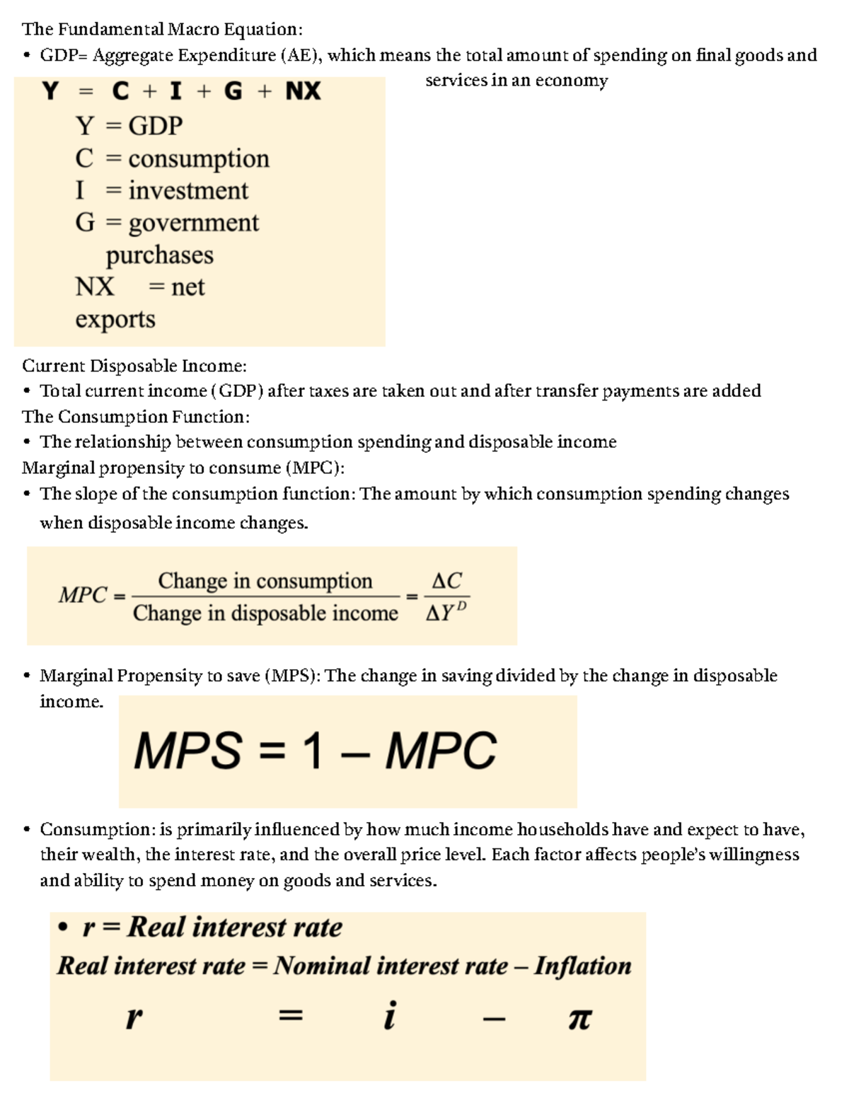 Macro Notes for Exam 2: Aggregate Expenditure & Investment Insights ...