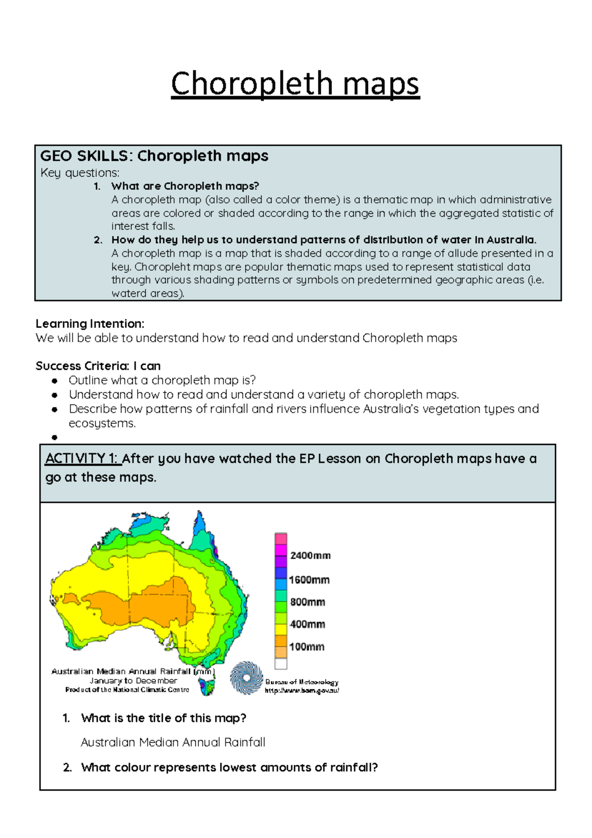 Understanding Choropleth Maps: A Guide to Rainfall Patterns in ...