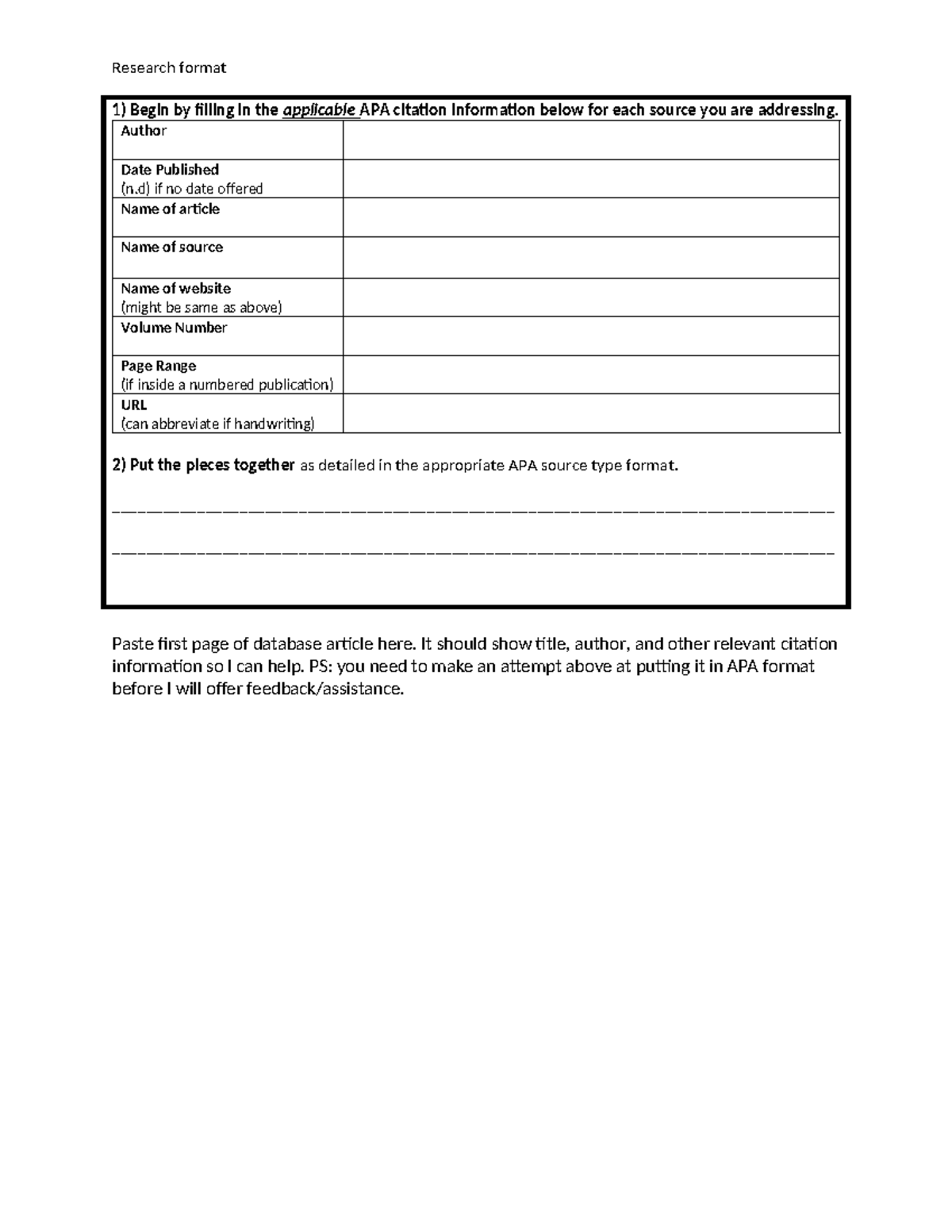 Research Format Guide: APA Citation & Source Credibility (Research.x.3 ...
