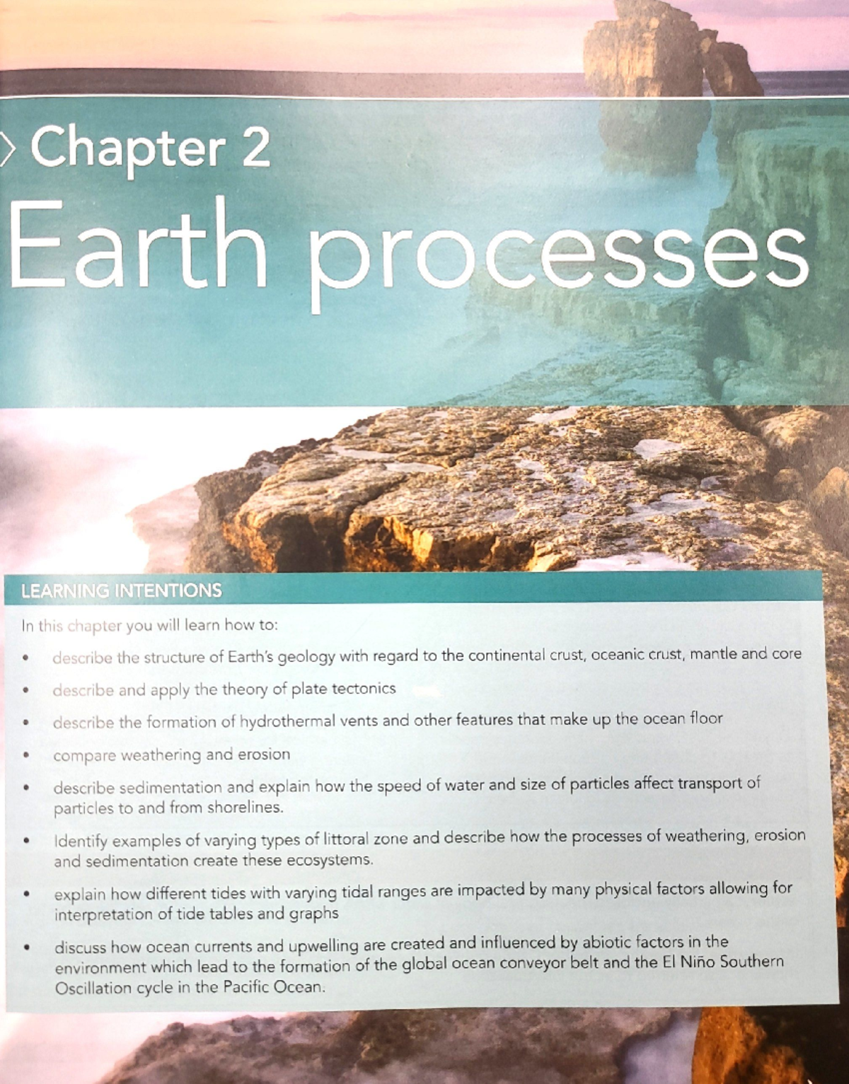 Chapter 2 Earth Processes - Chapter 2 Earth processes LEARNING ...