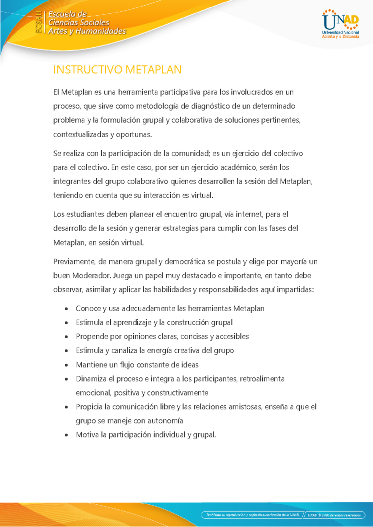 Anexo 1 Instructivo Metaplan documentos - INSTRUCTIVO METAPLAN El ...