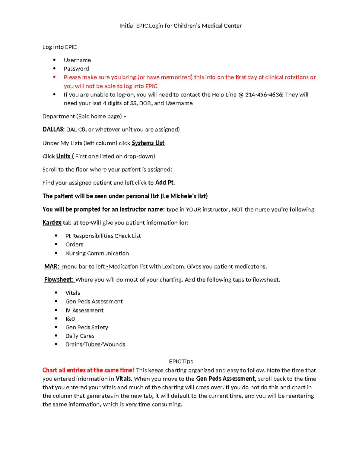 EPIC Login Instructions for Clinical Rotations (MED 101) - Studocu