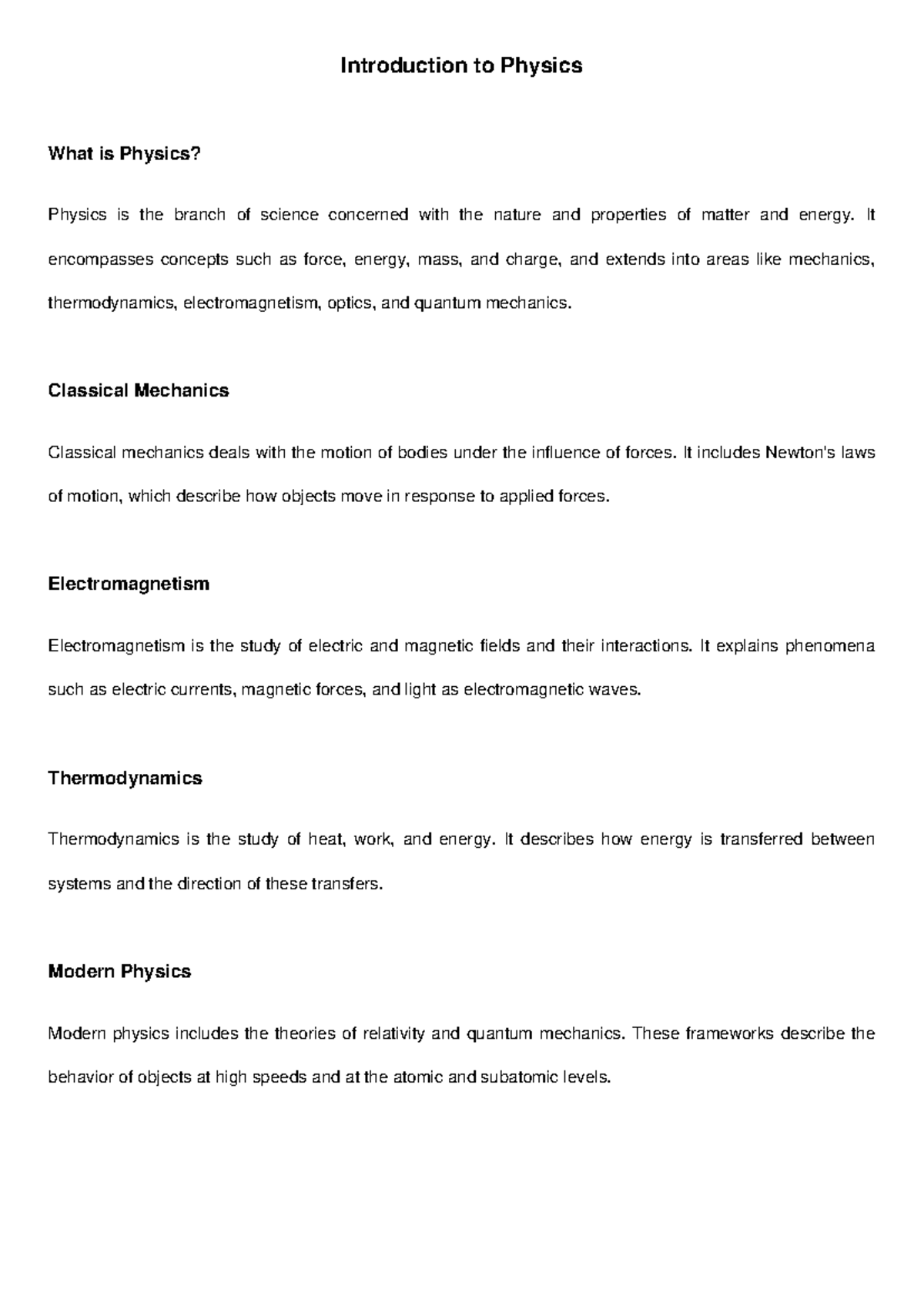 Introduction to Physics-1: Key Concepts and Principles - Studocu