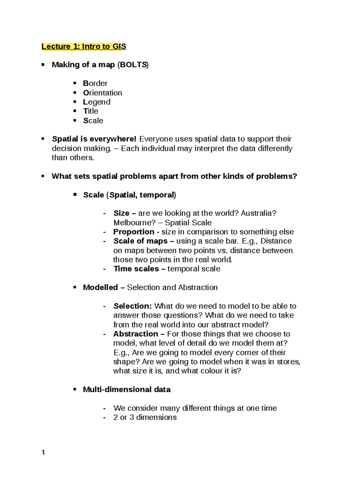 Applications of GIS Notes - Lecture 1: Intro to GIS ÷ Making of a map ...