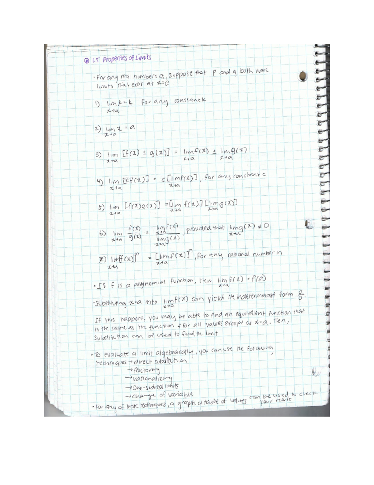 Properties of limits - 0 1 properties of Limits Forany real numbers a ...