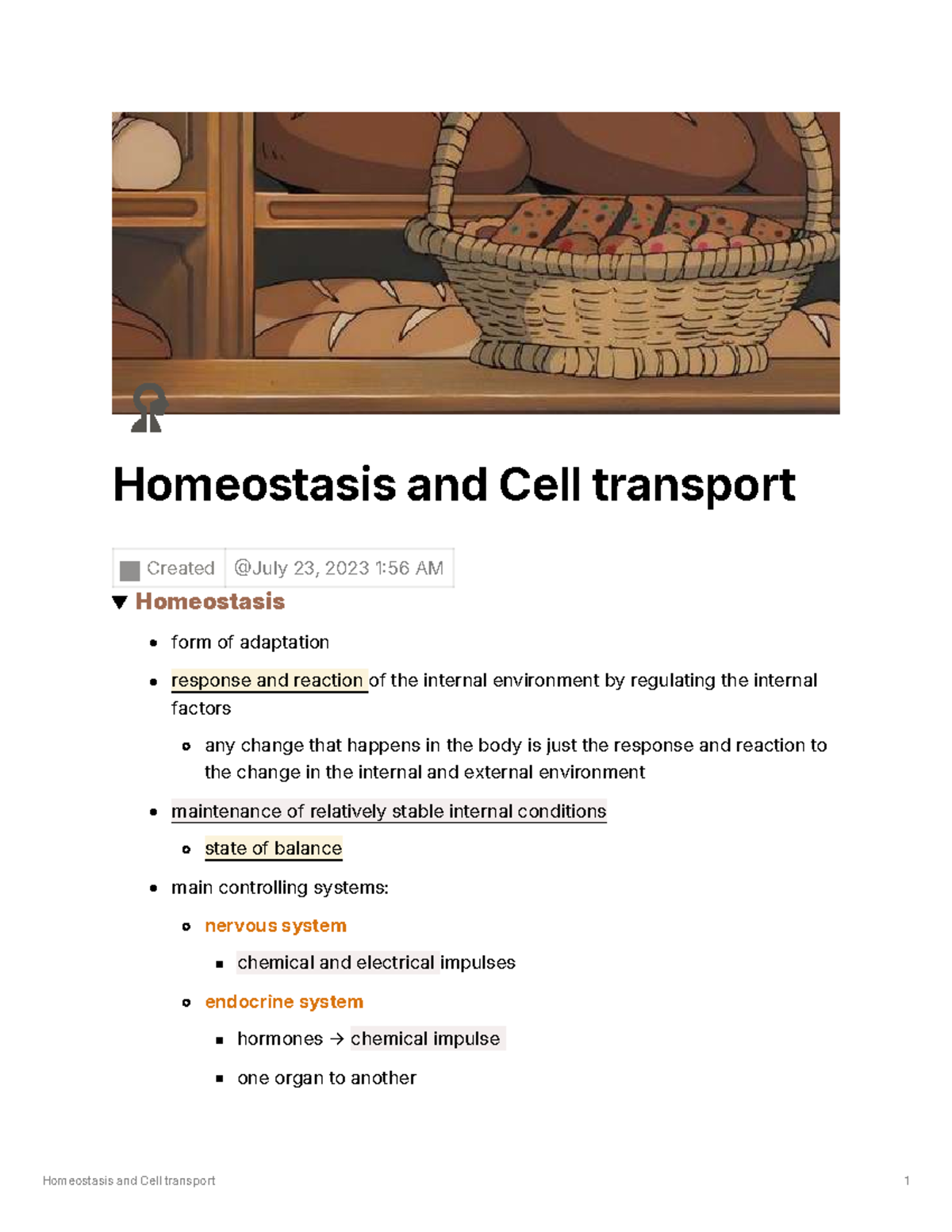 Homeostasis and Cell Transport: Mechanisms and Functions in Biology ...