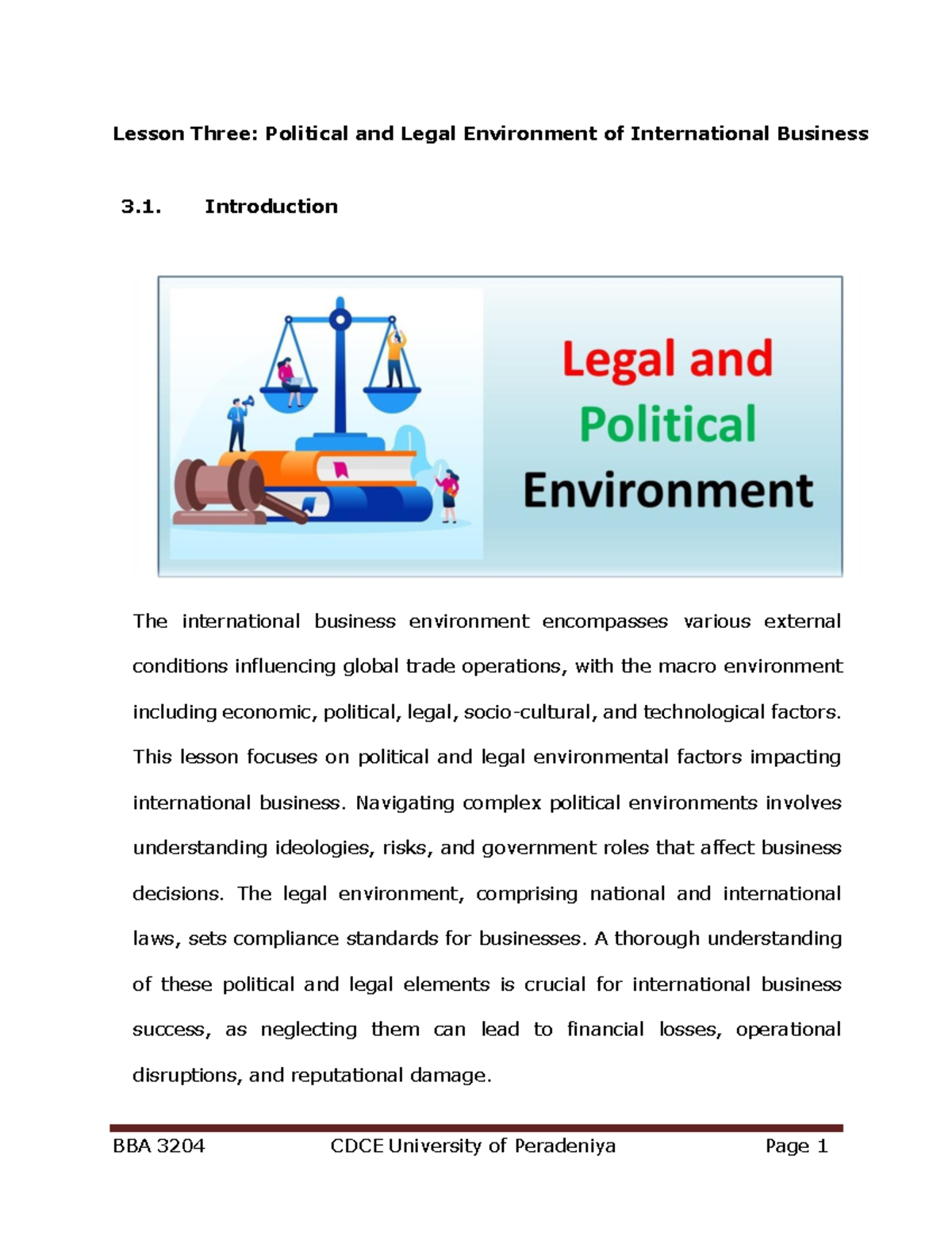 International Business: Political & Legal Environment Insights (IB 101 ...