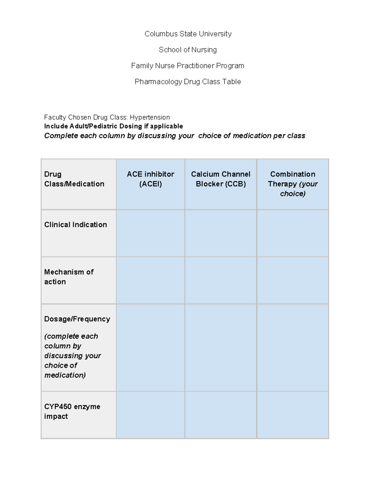 Pharmaclogy Script Template- Cardiac-7 - Columbus State University ...
