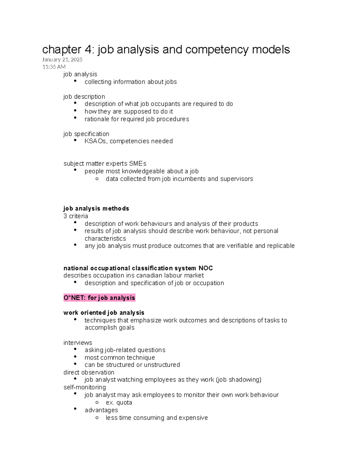 Chapter 4 job analysis and competency models - chapter 4: job analysis ...