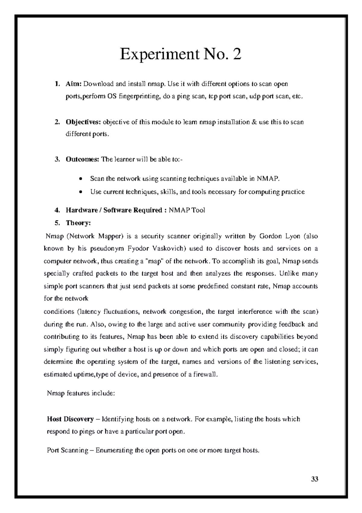 Lab-2 NMAP Tool Usage and Techniques for Network Scanning - Studocu