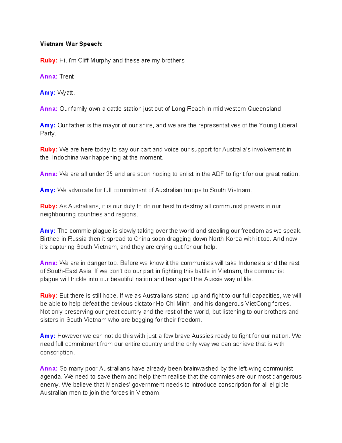 Vietnam War Speech Script & Bibliography - Studocu