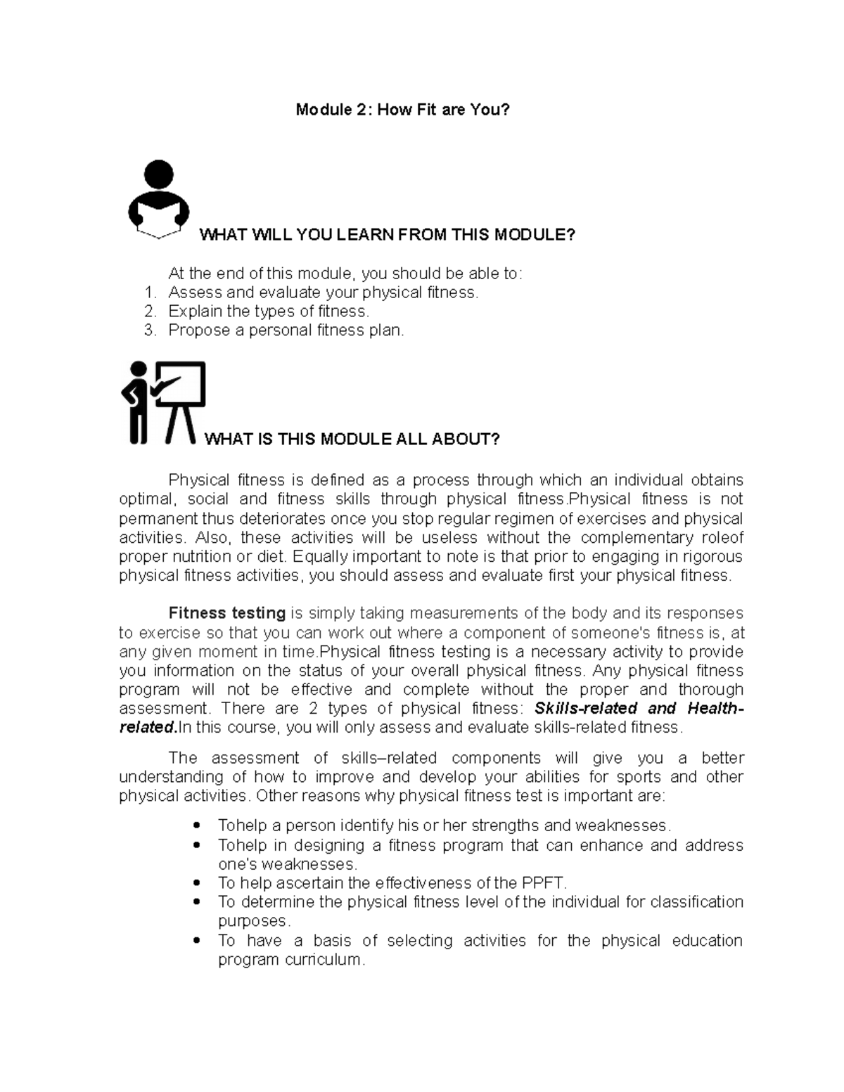 Physical Education - Fitness- Self directed learning- Health is ...