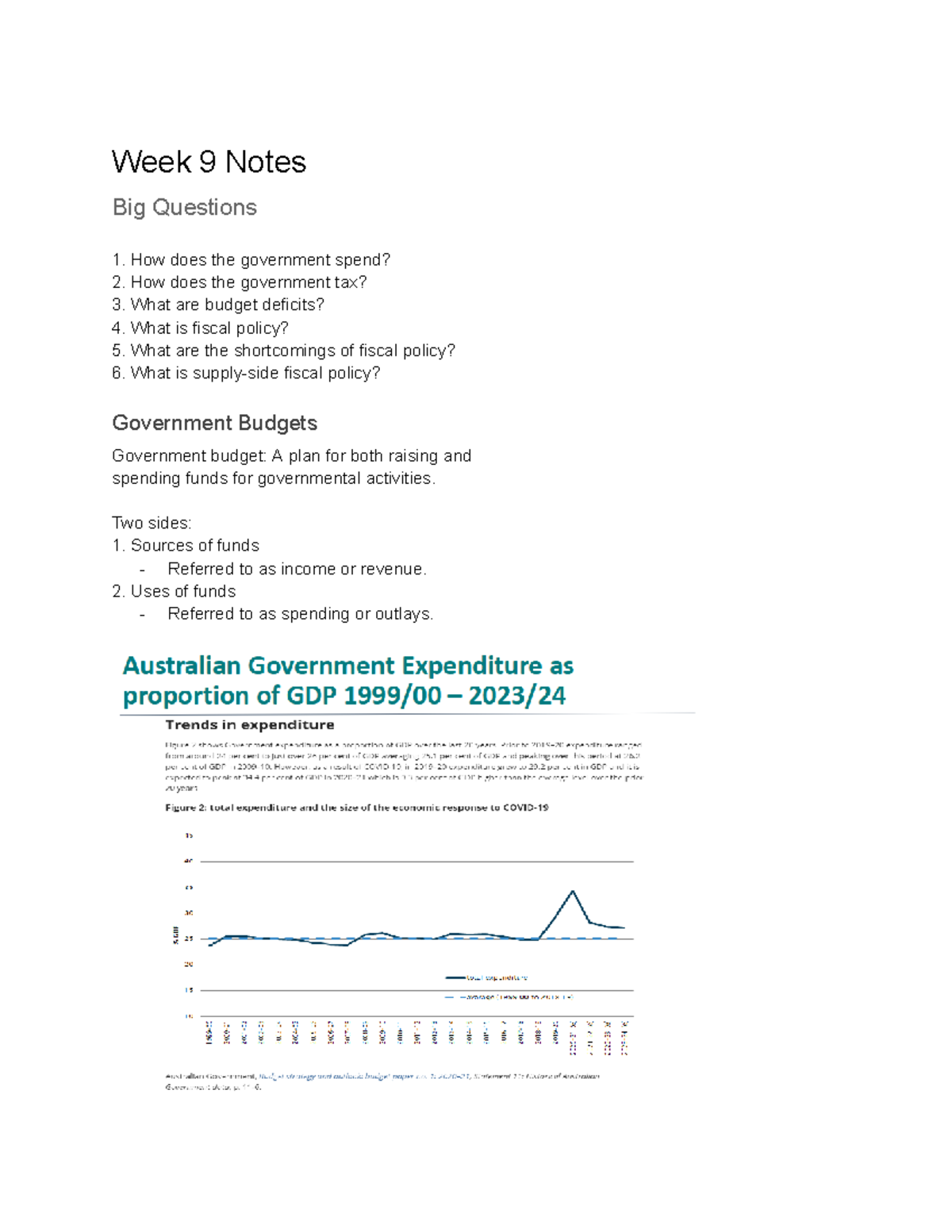 BU1003 - Week 9 Notes on Government Spending, Taxation, and Fiscal ...