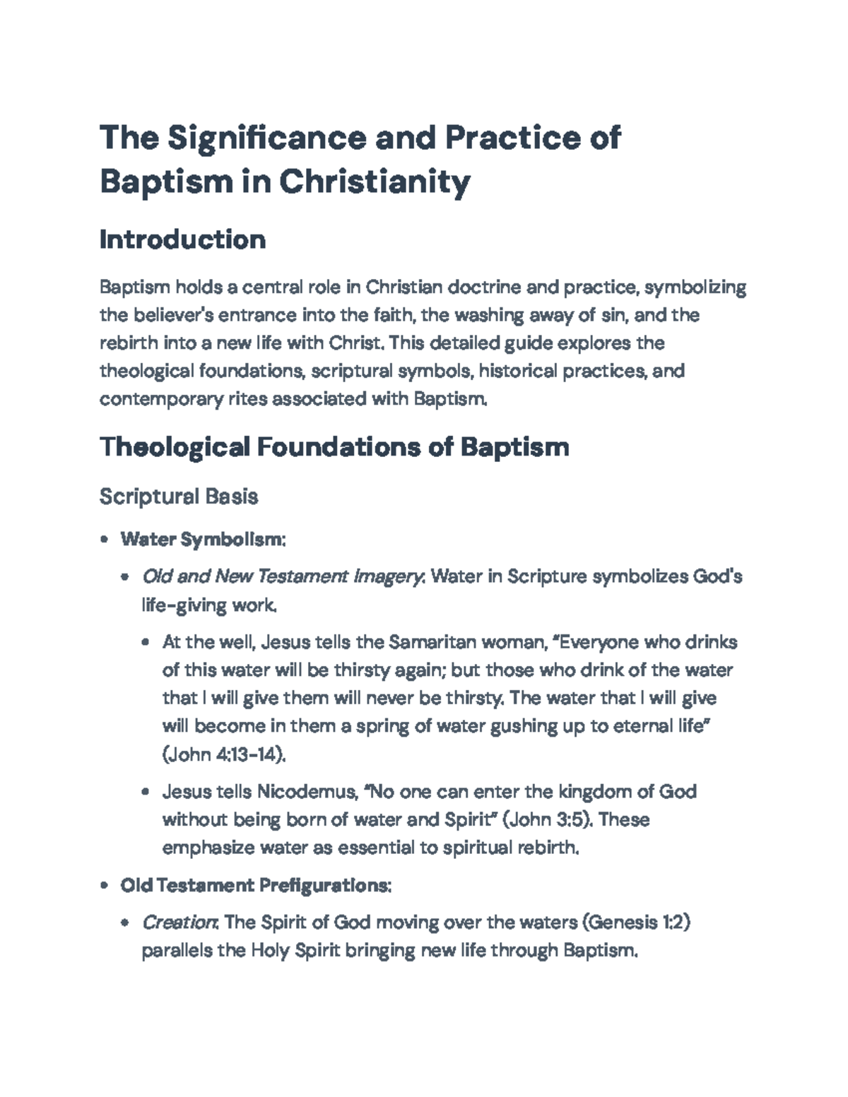 The Significance and Practices of Baptism in Christianity (REL101 ...