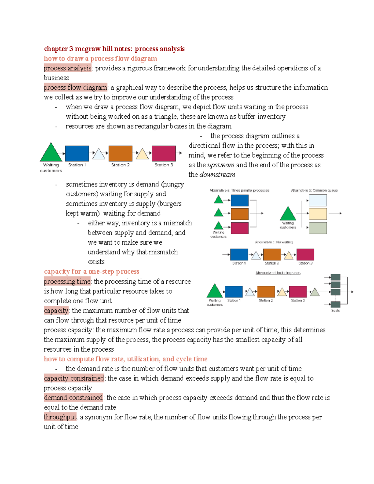 Chapter 3 class notes - chapter 3 mcgraw hill notes: process analysis ...