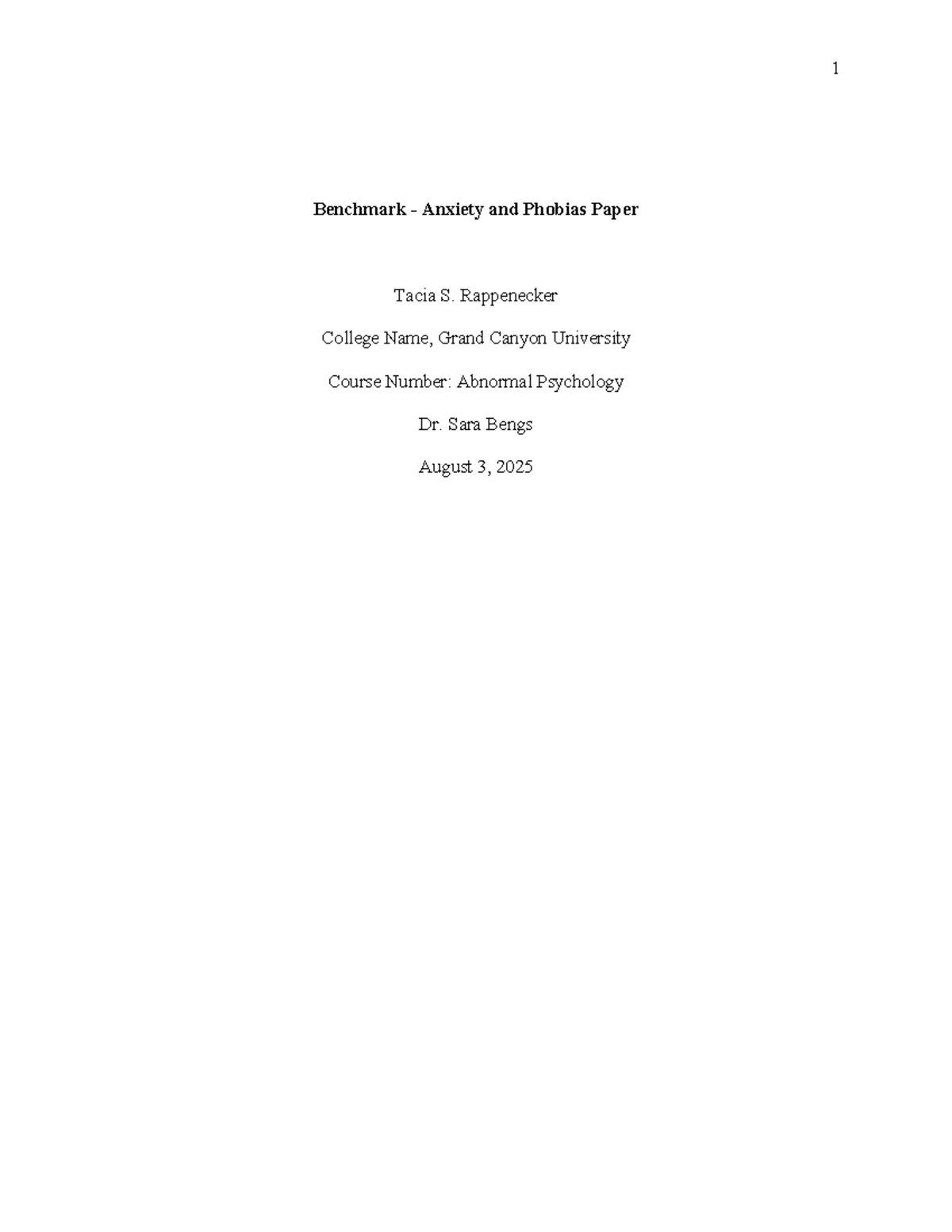 Benchmark Paper: Anxiety and Phobias in Finding Nemo (Abnormal Psych ...
