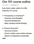 General Chemistry I - CHE101 - UB - Studocu