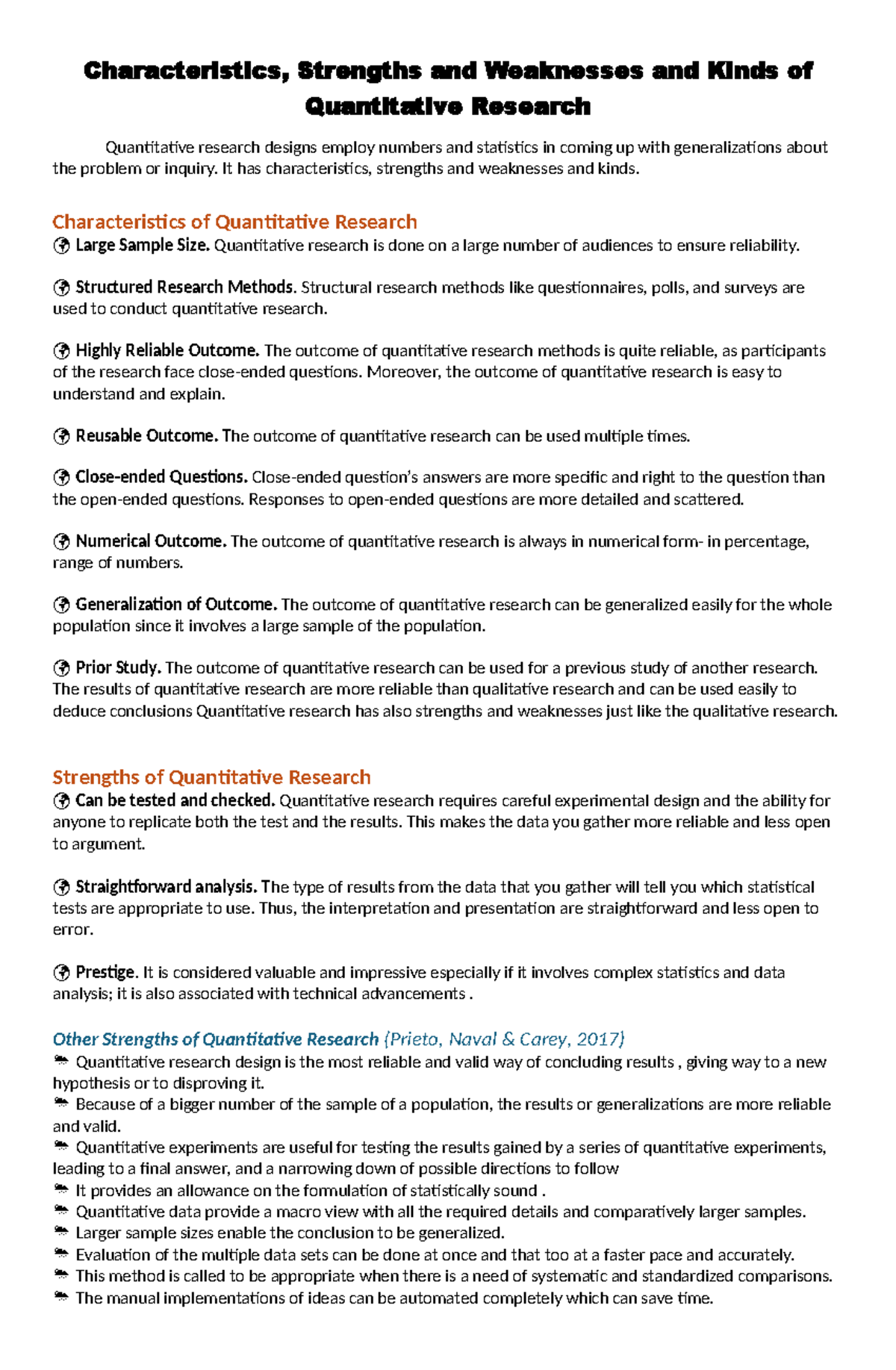 Characteristics, Strengths, Weaknesses & Types of Quantitative Research ...