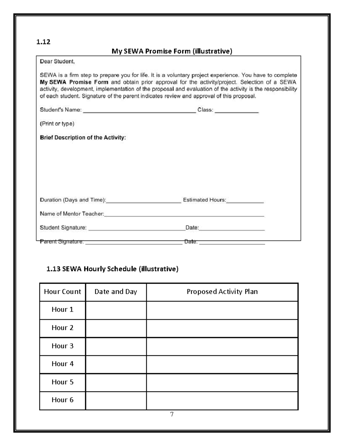 Sewa Project Reflection & Hour Log Form (240830, 204411) - Studocu