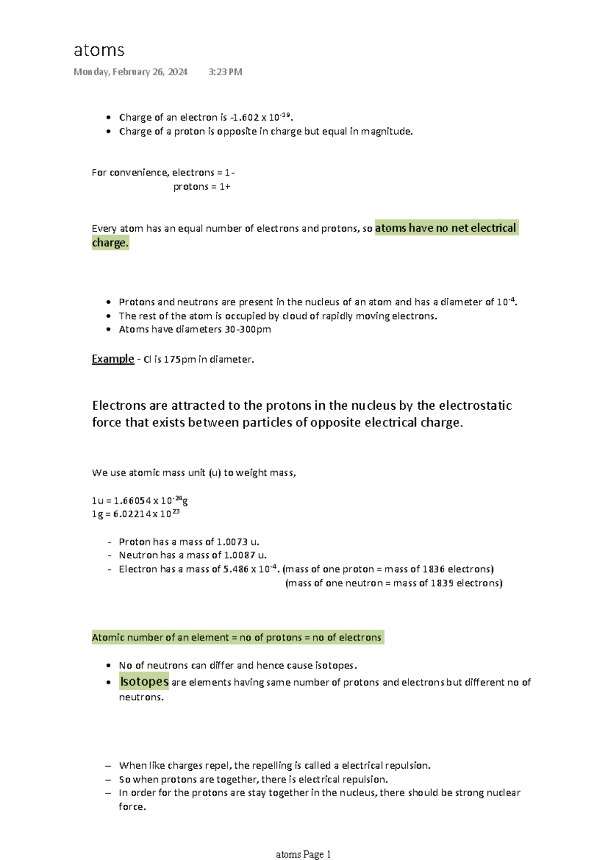 Chemsd - Lecture Notes on Atoms and Ions - Studocu