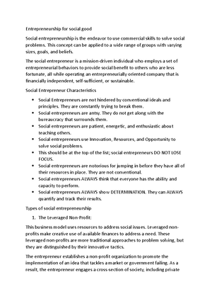 Entrepreneurship Development notes for semester - LECTURE NOTES ON ...