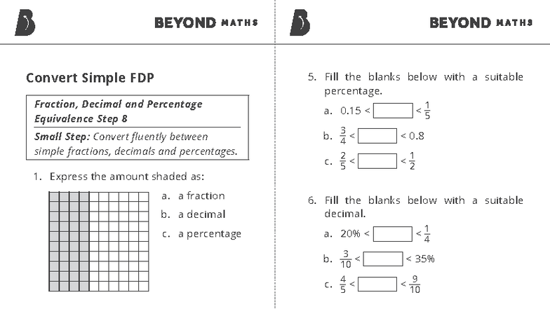 Unit 7.3: Comparing Fractions, Decimals & Percentages - Studocu