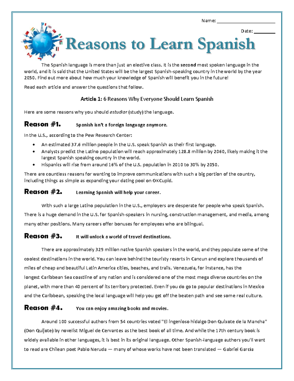 6 Compelling Reasons to Learn Spanish: A Comprehensive Guide - Studocu