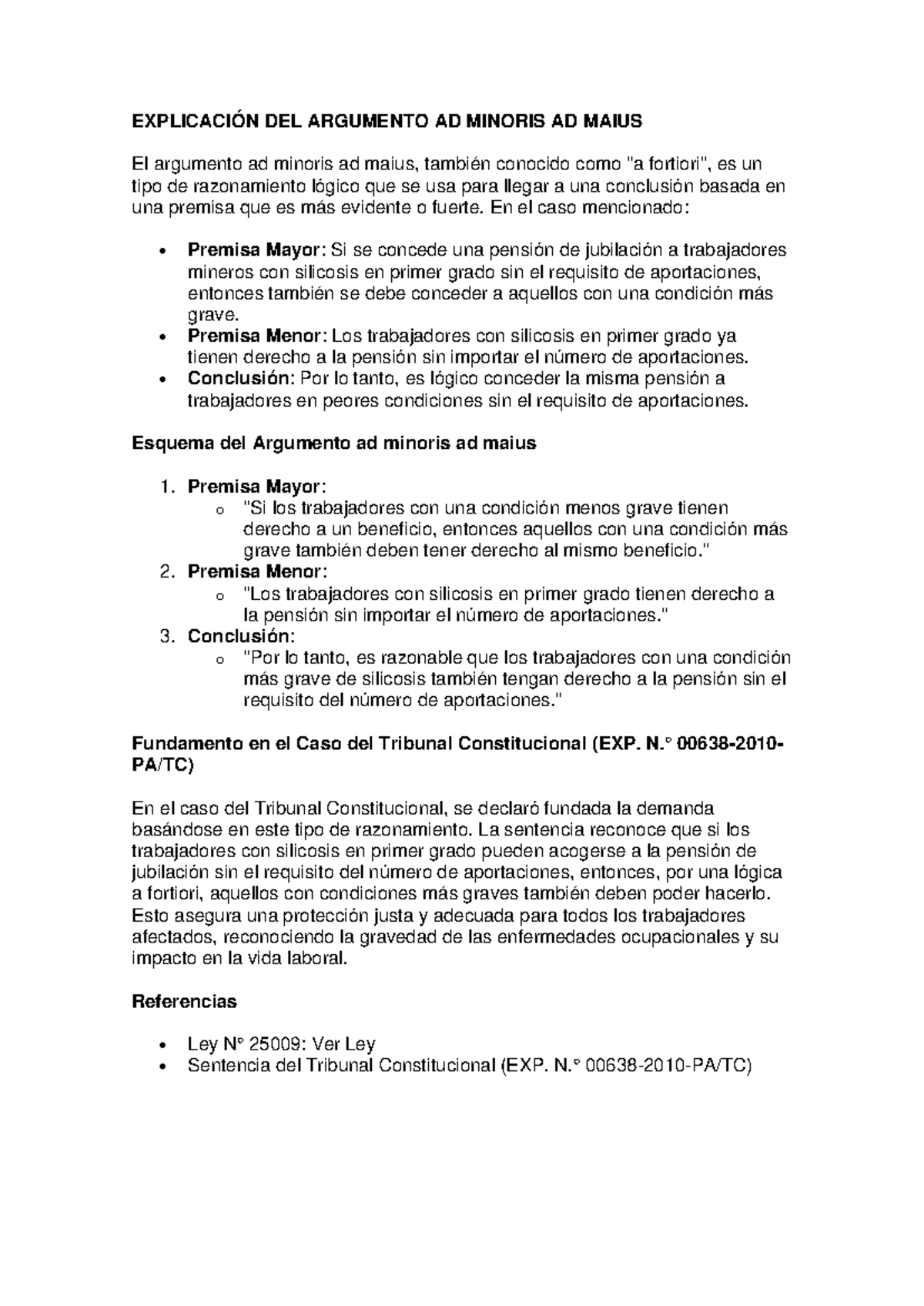 Explicación del Argumento Ad Minoris Ad Maius en Derechos Laborales ...