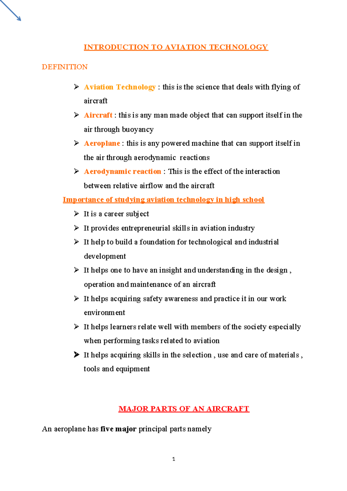 Aviation Technology Overview: Form 1 & 2 Study Guide - Studocu
