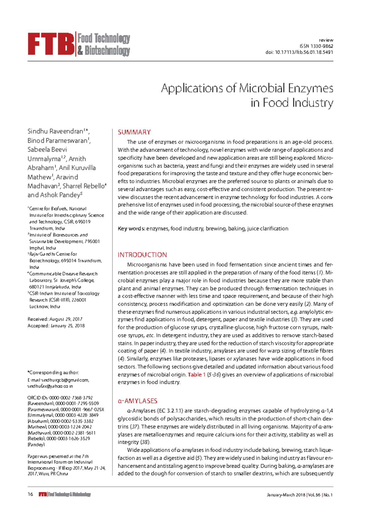 Applications of Microbial Enzymes in the Food Industry: A Review - Studocu