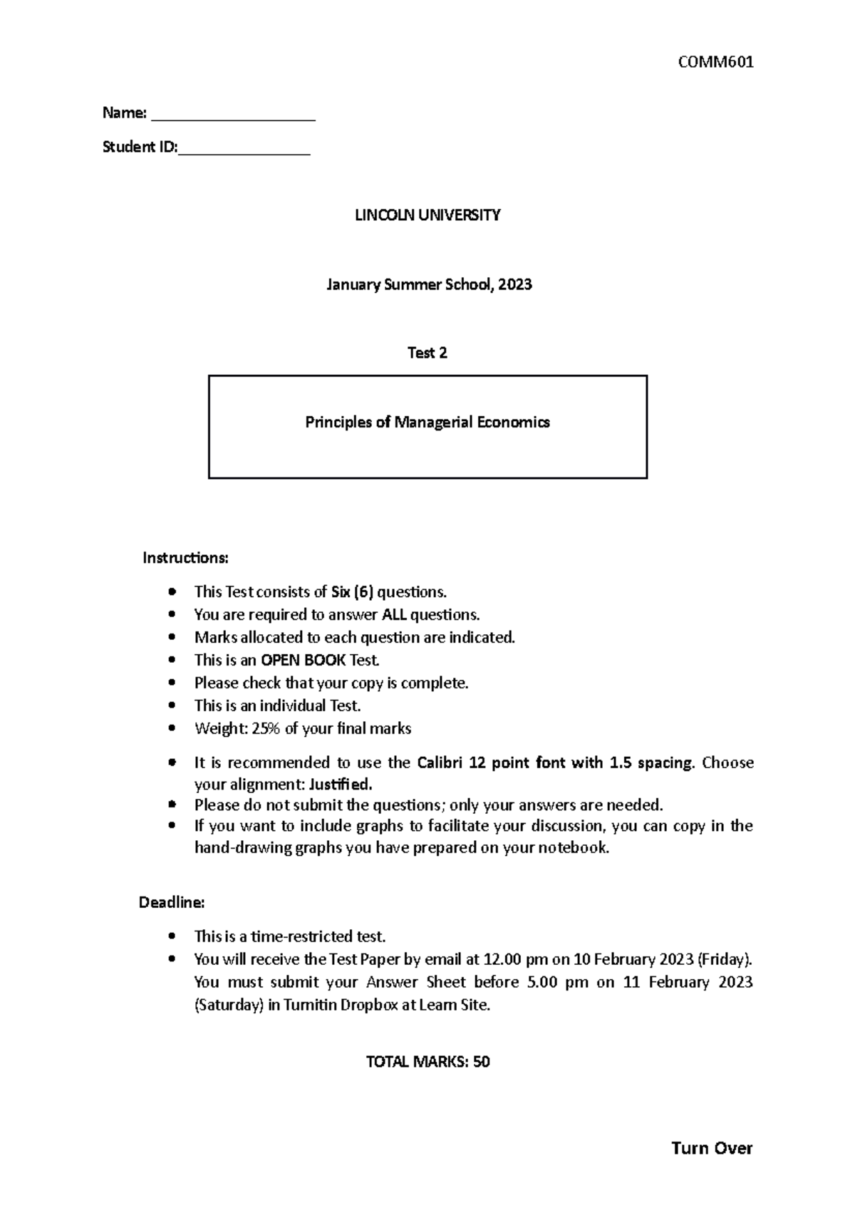COMM601 OJS Test 2 Questions 2023 - COMM Name ...
