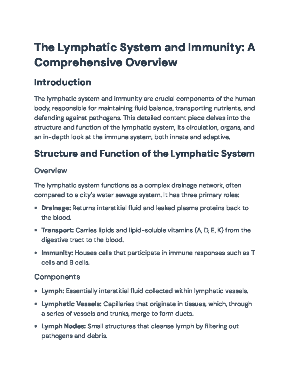 Comprehensive Guide on the Lymphatic System & Immunity Fundamentals ...