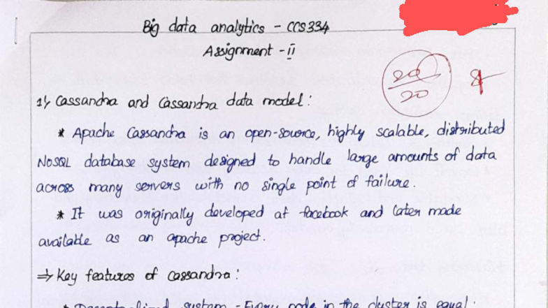 BDA 31082 - Data Analytics Project on Apache Cassandra - Studocu
