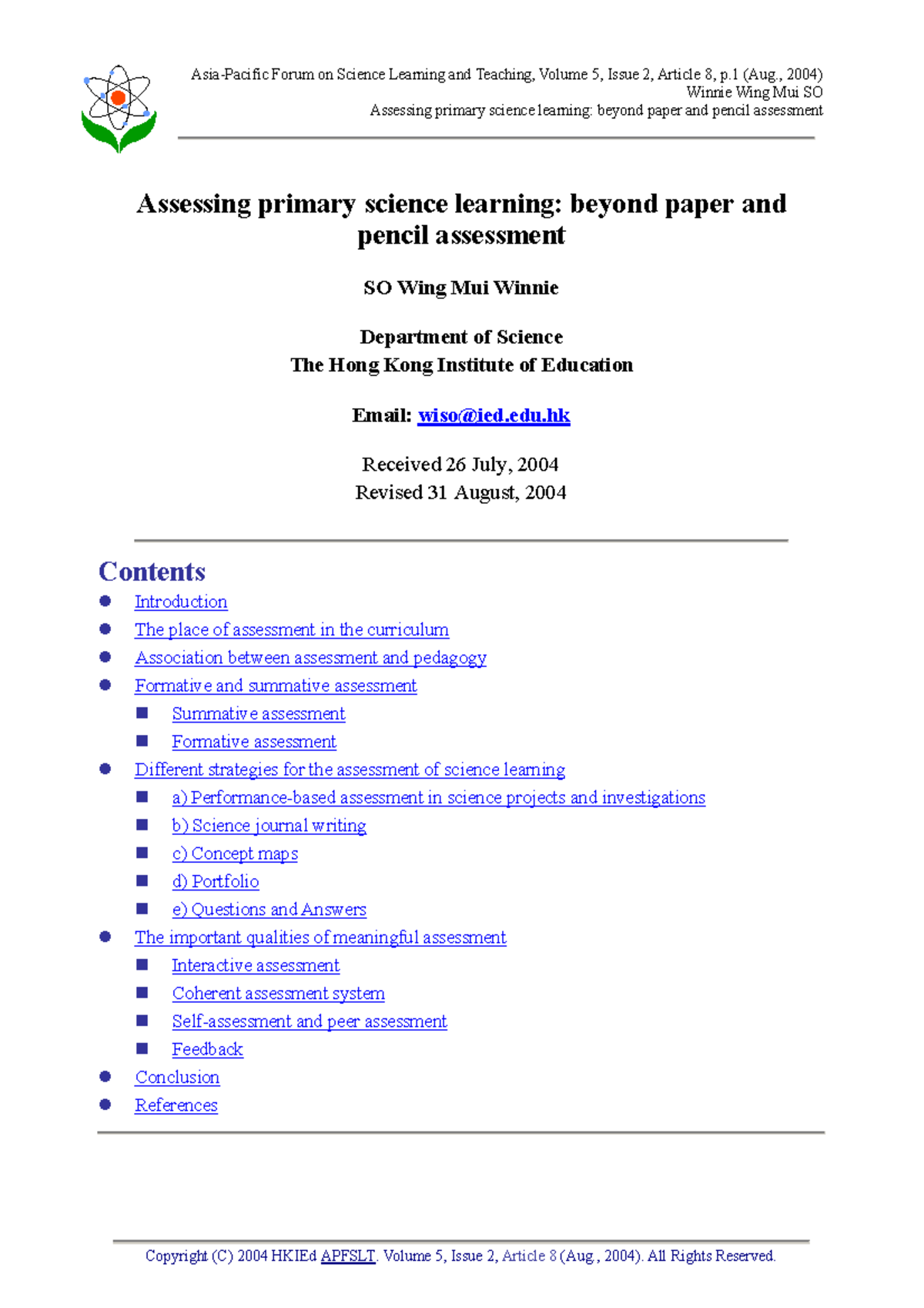 Assessing Primary Science Learning: Strategies Beyond Traditional ...