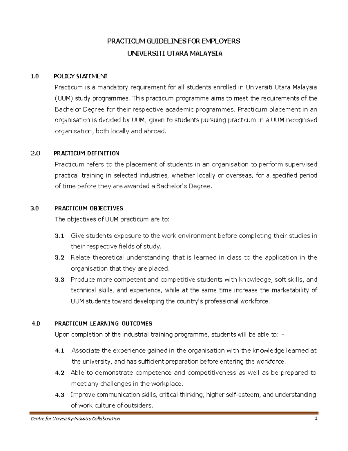 Practicum report Guideline - GUIDELINES FOR PRACTICUM REPORT BACHELOR ...