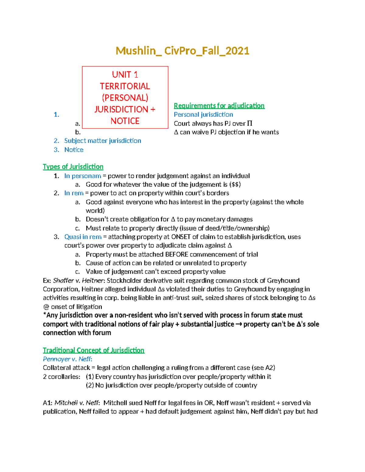 Mushlin Civ Pro Fall 2021 - Mushlin_ CivPro_Fall_ Requirements for ...