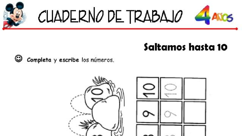 Fichas de Números Iniciales - Matemáticas 4 Años - Studocu