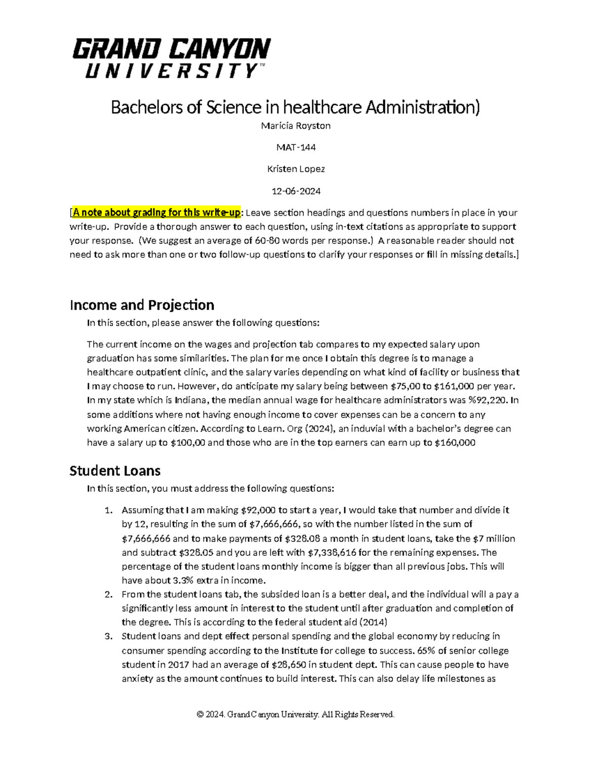 MAT-144-RS-Online-Major Assignment 2 Write-up 20240419 - Bachelors of ...