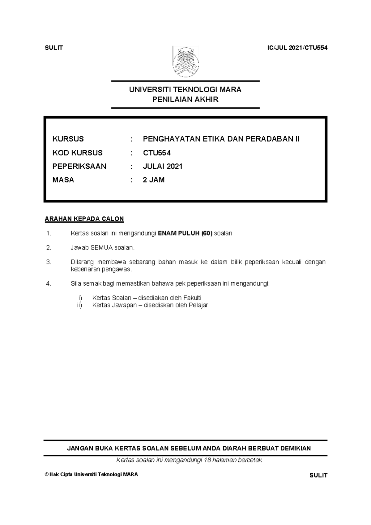 CTU554 (JUL 21) - - Studocu