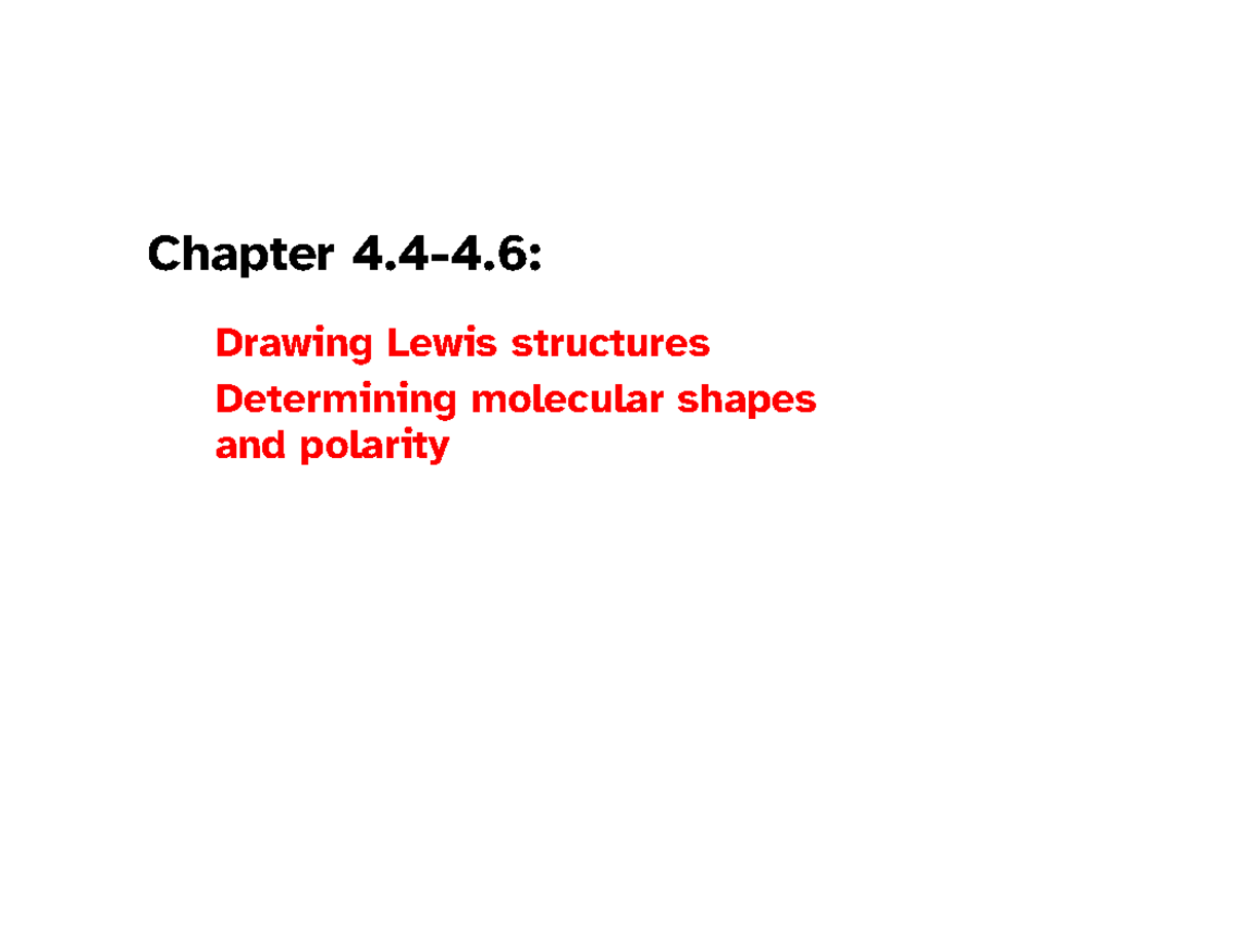 CHEM 130 Lecture Notes: Lewis Structures & Molecular Shapes - Studocu