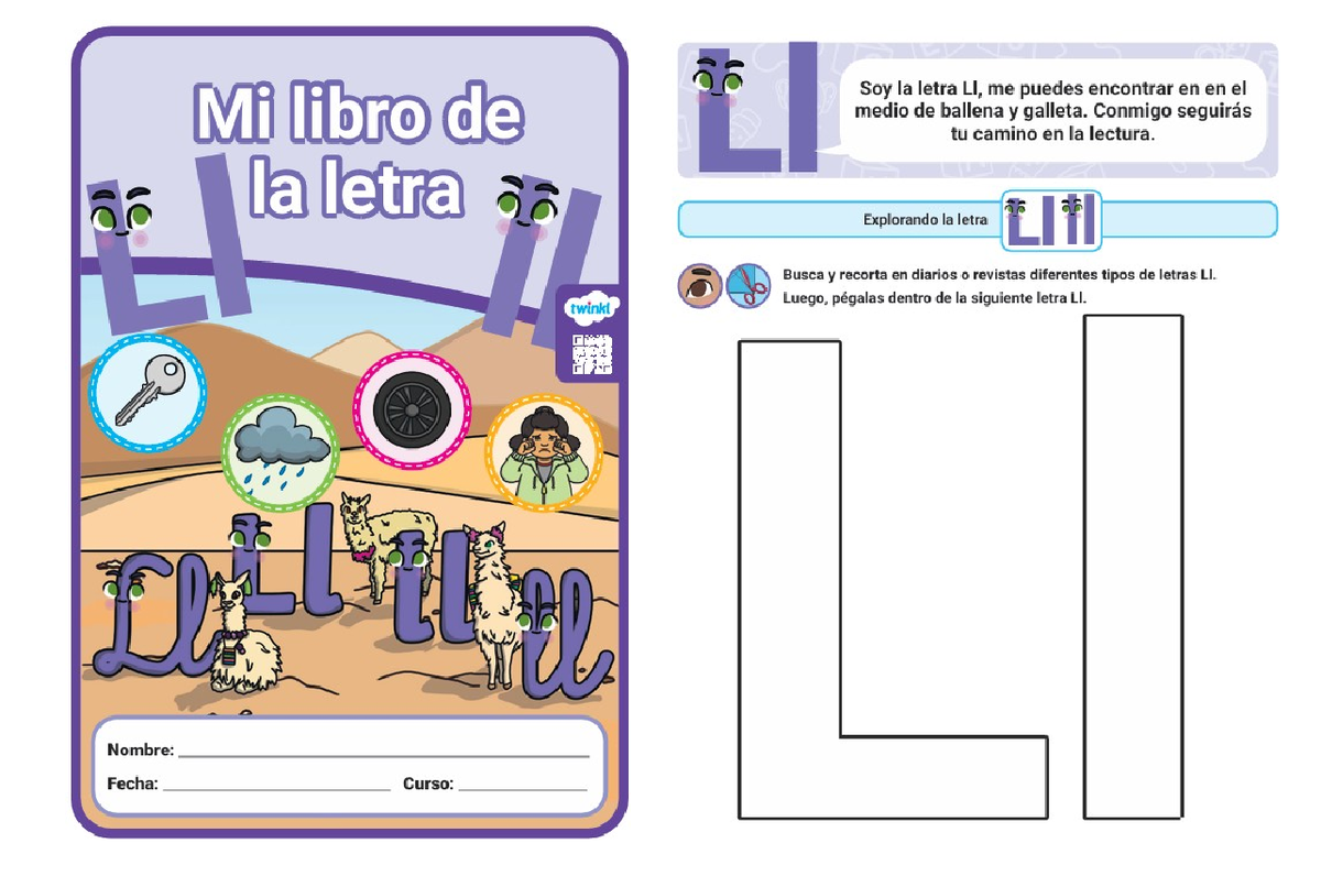 Cuadernillo Letra LL - Soy la letra LI, me puedes encontrar en en el Mi ...