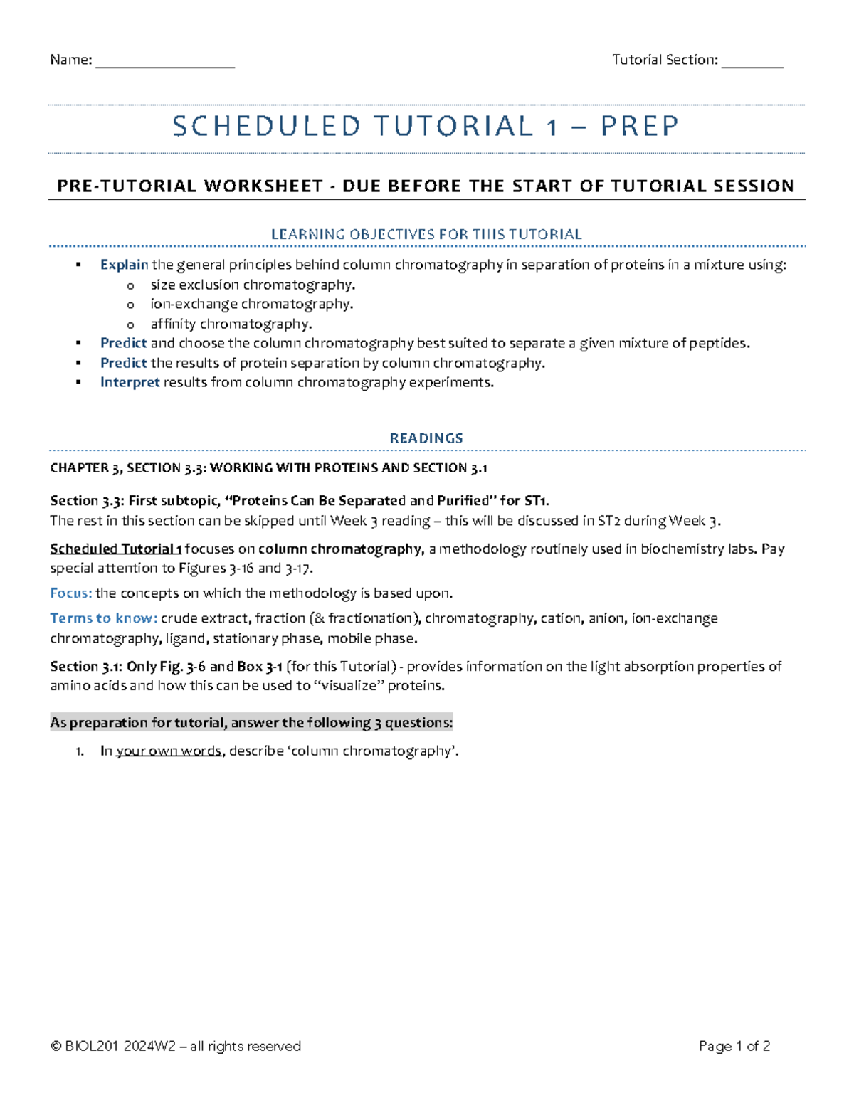 ST1-Pre-Tutorial Worksheet Dec30th2024 - © BIOL201 2024 W2 – all rights reserved Page 1 of 2 ...
