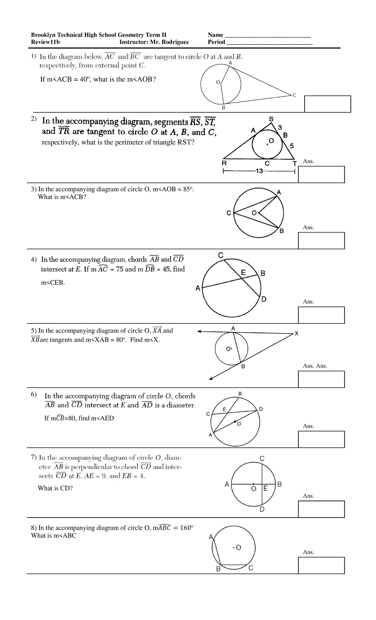 Geometry Review for Fall 2023 - Lesson 091-084 - Teacher: Mr. Rodriguez ...