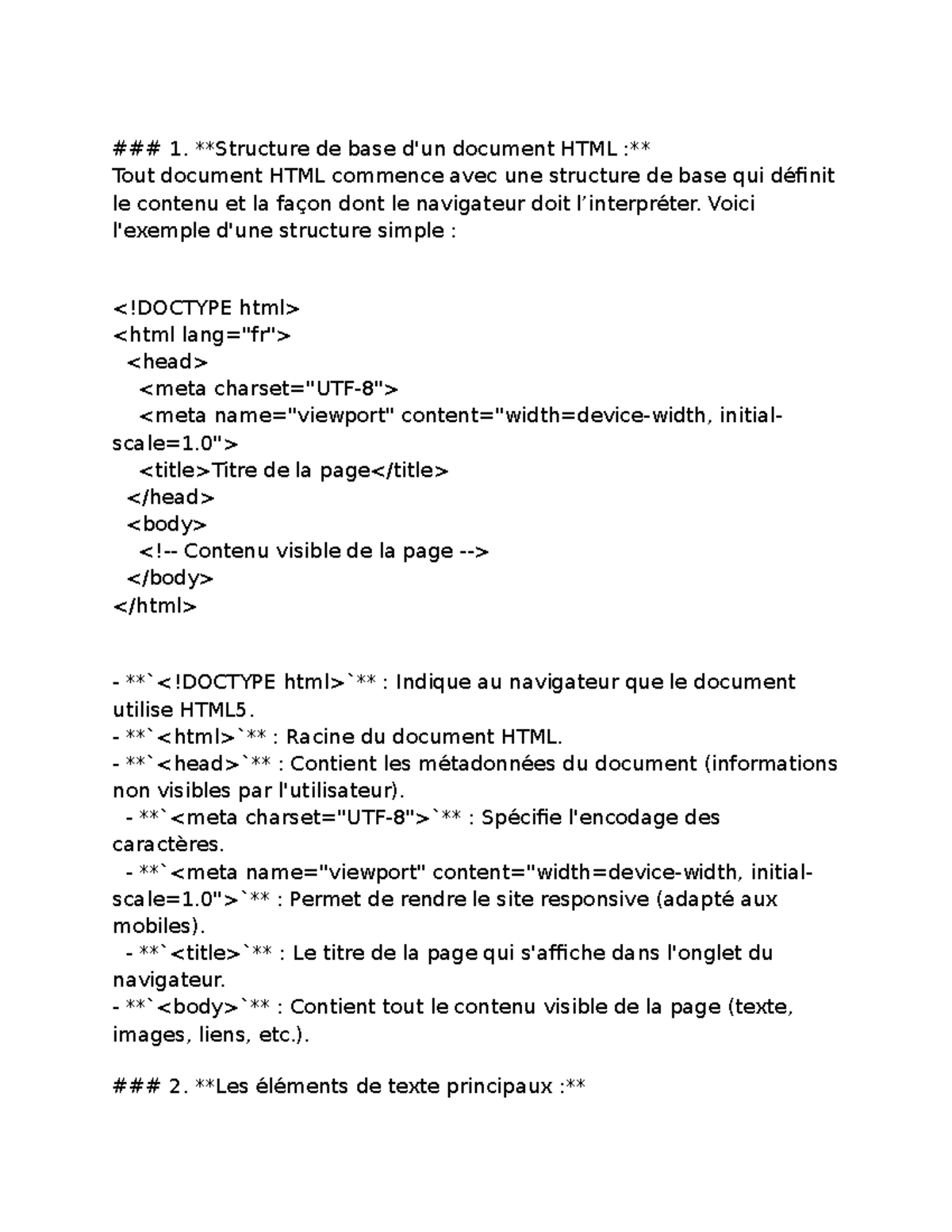 Html - okpsjciekzn - 1. Structure de base d'un document HTML : Tout ...