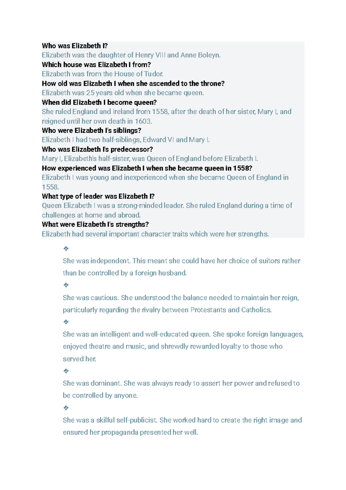 Elizabeth I and Mary, Queen of Scots: Key Historical Insights - Studocu