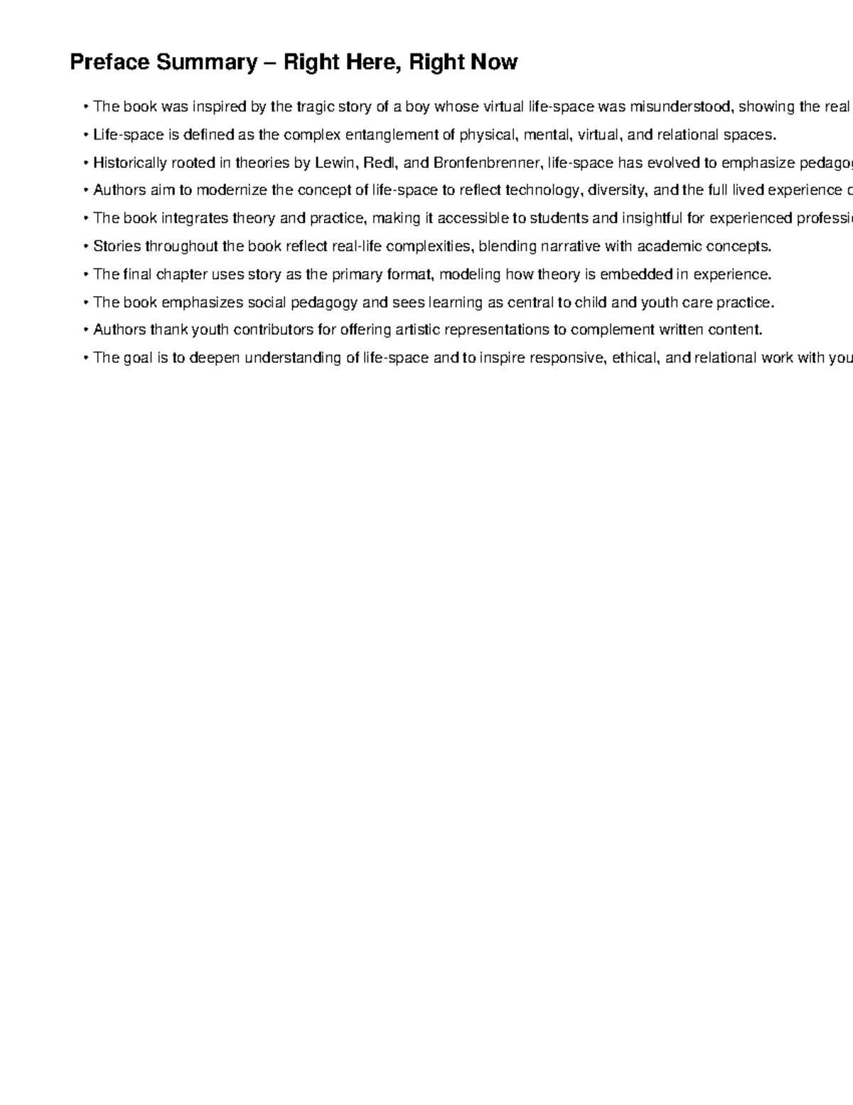 Chapter 8 Notes: Preface Summary of "Right Here, Right Now" - Studocu