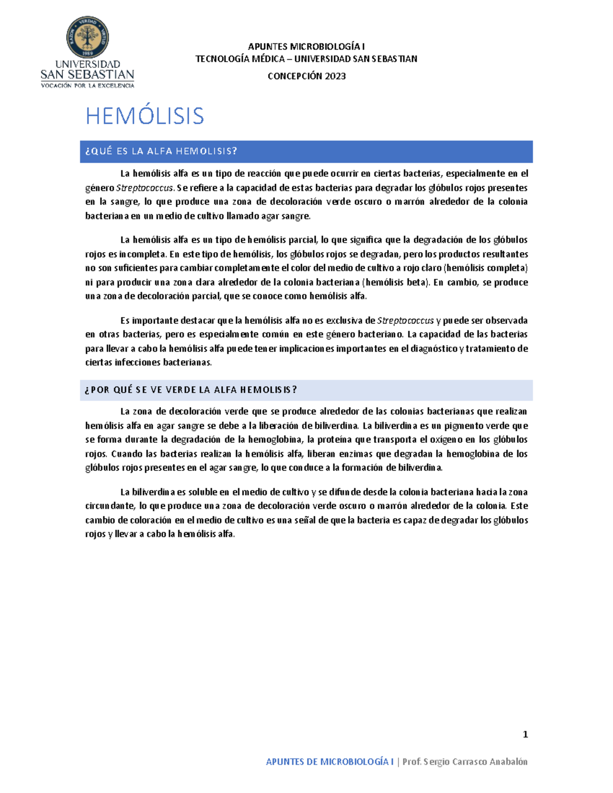 Tipos de Hemólisis en Agar Sangre: Alfa y Beta en Bacterias - Studocu