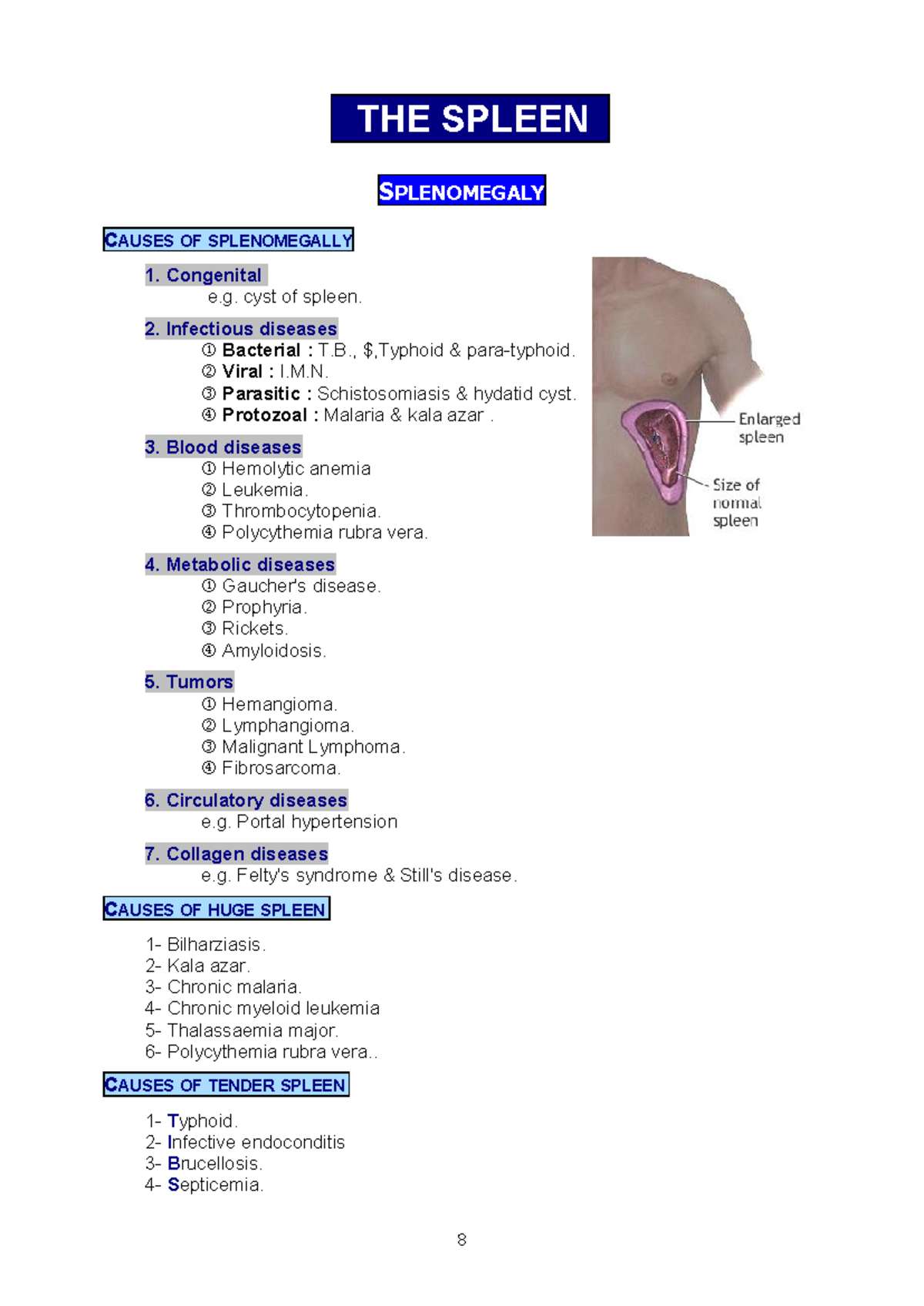 Spleen: Causes, Rupture, and Treatment - General Surgery Course - Studocu