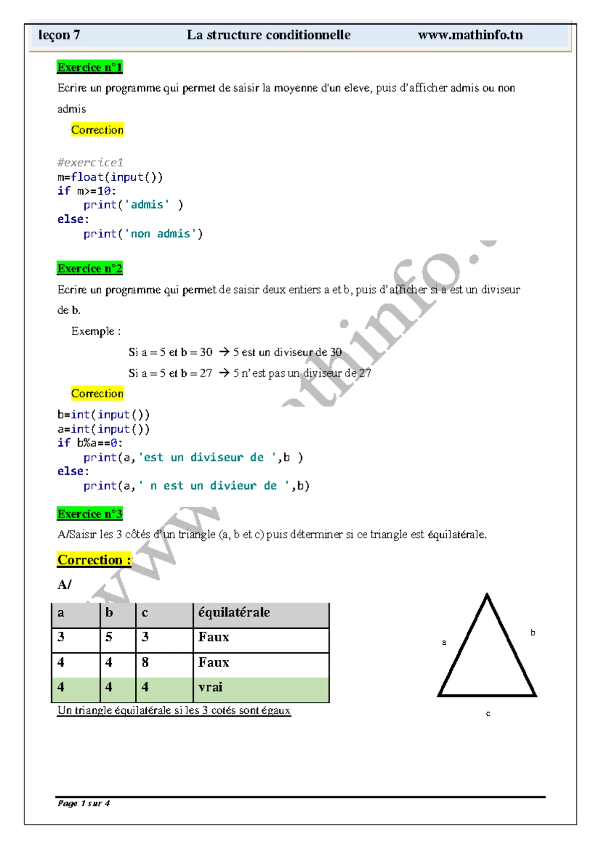 Info - 3ème Année Secondaire: Programme Informatique et Objectifs - Studocu